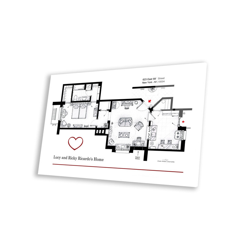 Trinx Apartment From I Love Lucy On Plastic / Acrylic by TV Floorplans & More Painting | Wayfair